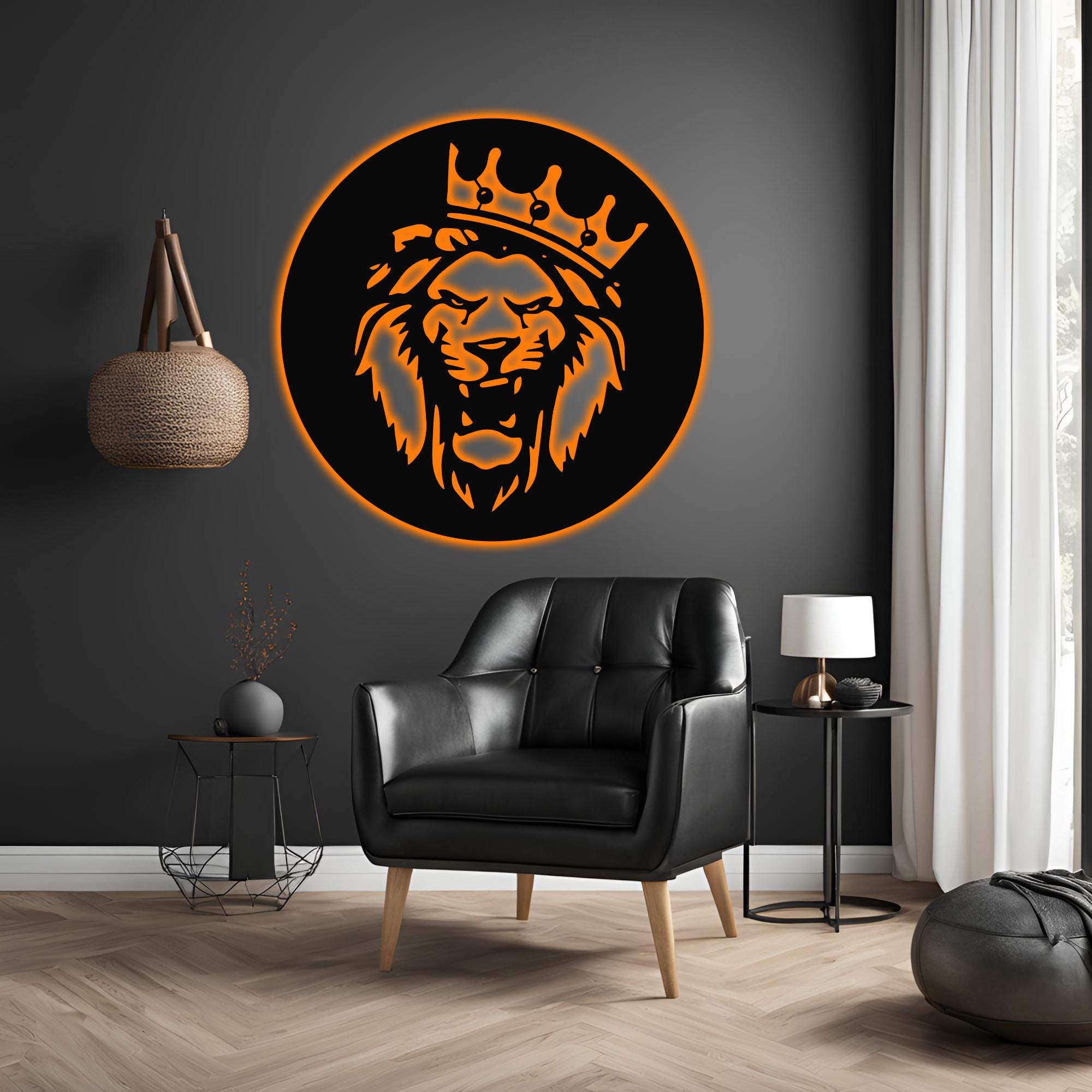 Lion King Led Light, Lion Lovers Wall Decor,gamer Tag,christmas Gift ...