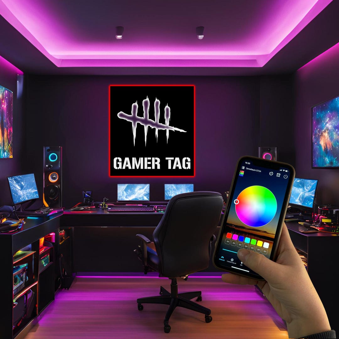 Gamer Tag Led Light, Gamer Tag Wall Decor, Gamer Tag,christmas Gift ...