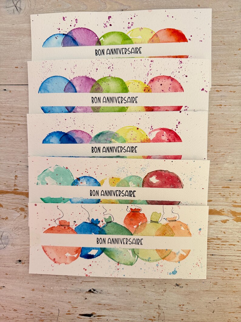 Birthday Gift Tag Watercolor – Handmade Tag, Original Watercolor ...