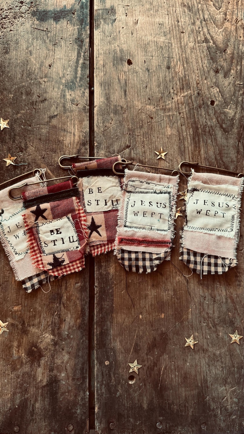 Rustic Fabric Pins | “be Still” Handcrafted Brooches Vintage Charm - Etsy