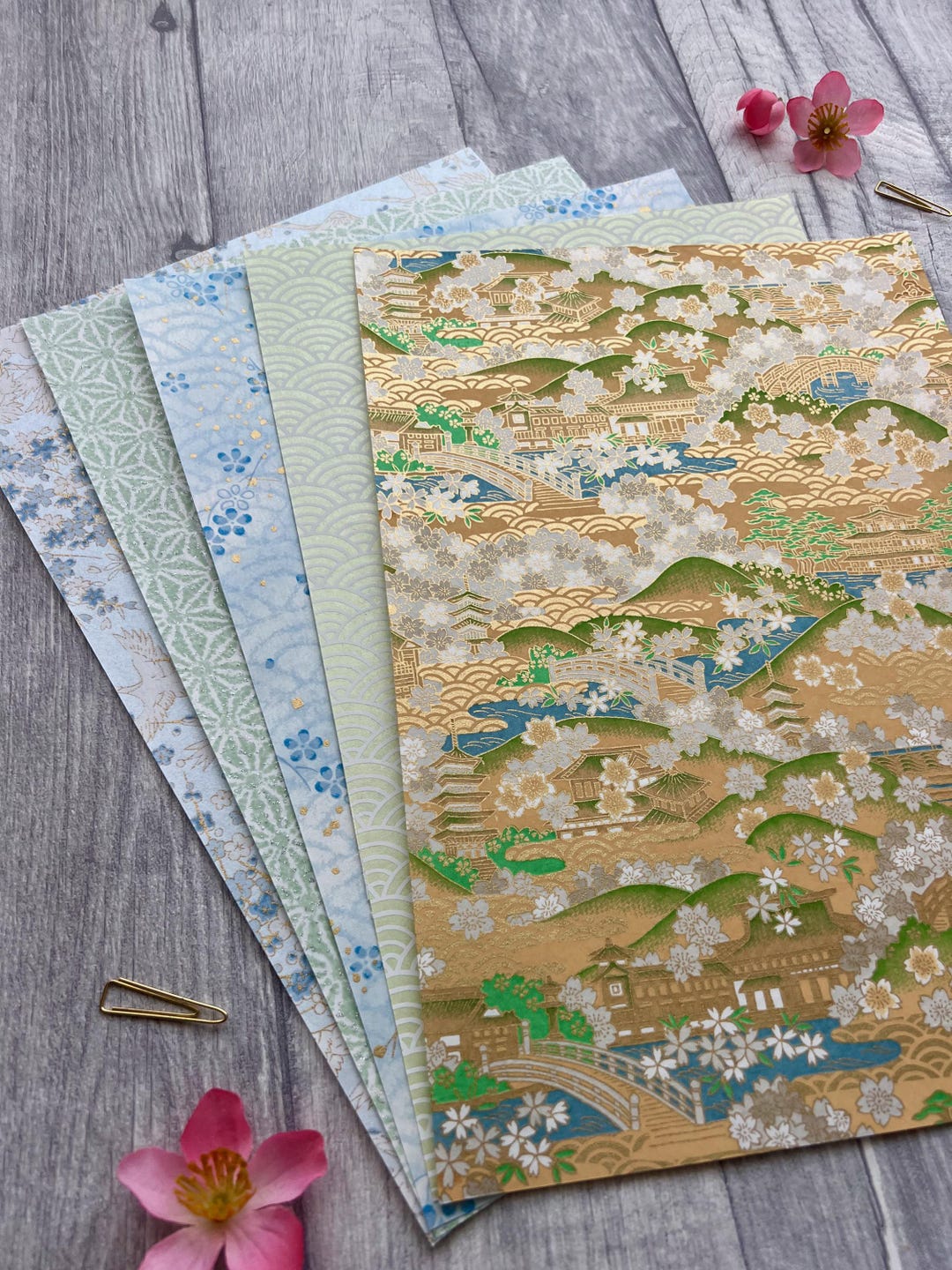 Kyoto Travellers Blue & Yellow A4 Paper Packs, Japanese Yuzen Papers ...