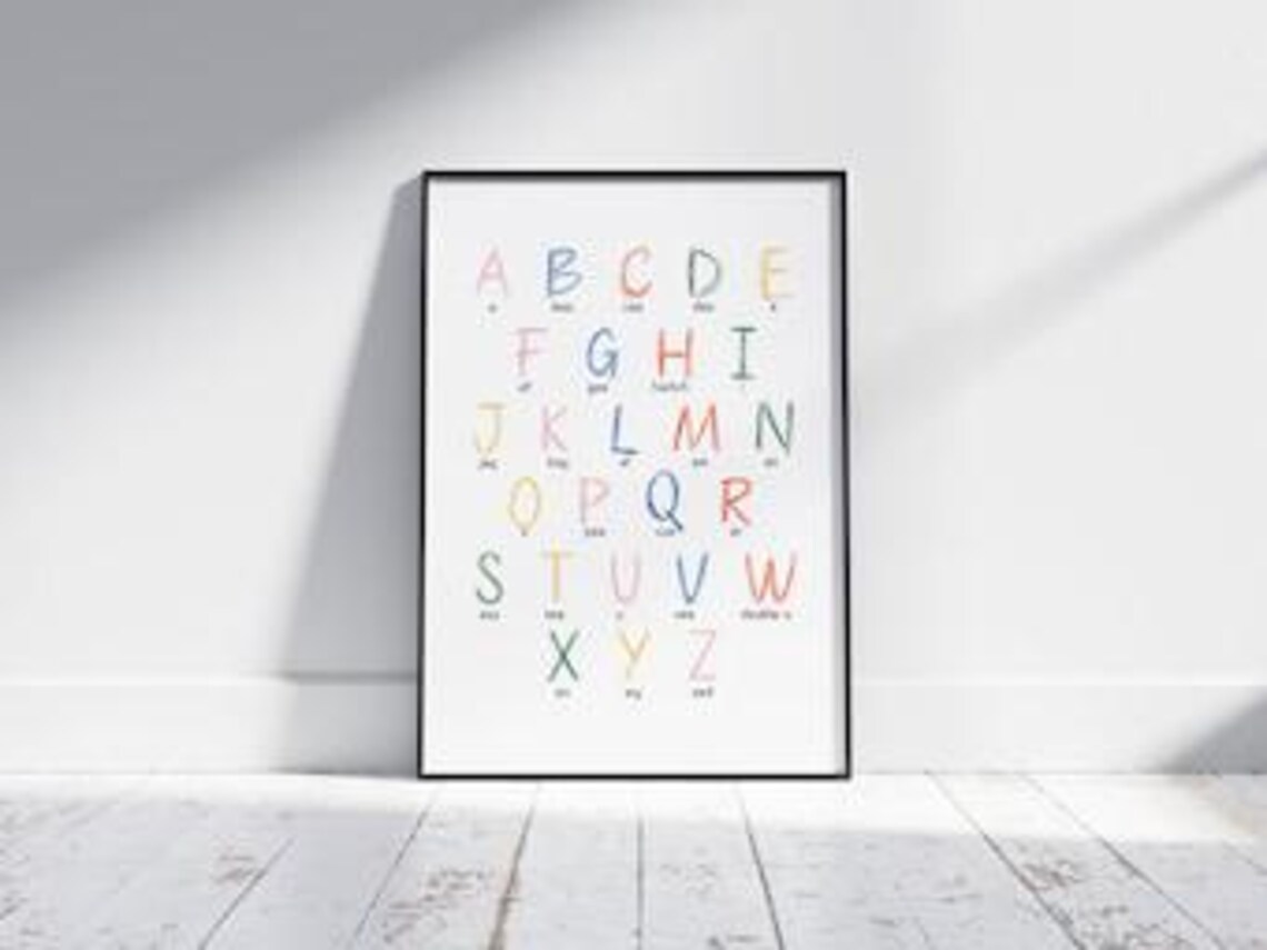 Rainbow Alphabet Chart | Classroom Wall Art | Educational Printable ...