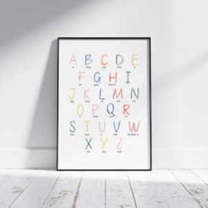 Rainbow Alphabet Chart | Classroom Wall Art | Educational Printable ...
