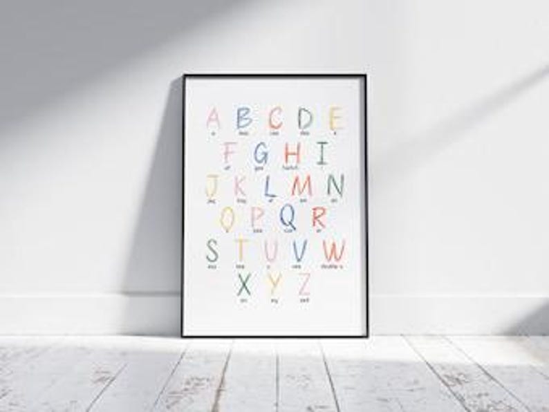 Rainbow Alphabet Chart | Classroom Wall Art | Educational Printable ...