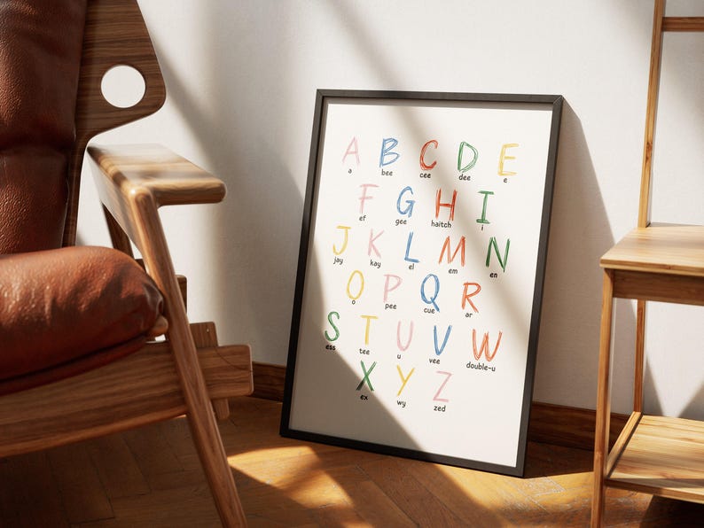 Rainbow Alphabet Chart | Classroom Wall Art | Educational Printable ...