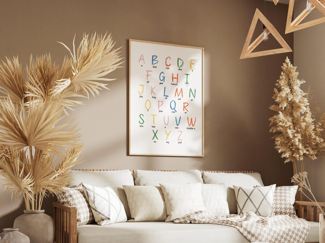 Rainbow Alphabet Chart | Classroom Wall Art | Educational Printable ...