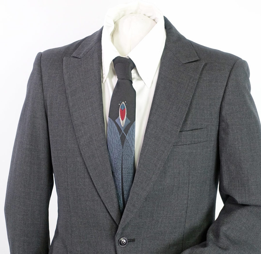 80s Edwardian Style Tuxedo Jacket Cutaway Morning Coat Gray Vintage ...
