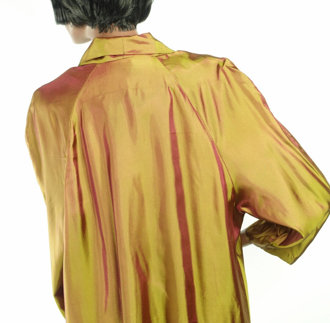 80s Wiggle Dress Coat Ensemble Rose Gold Shimmer Outfit Swing Coat Set ...