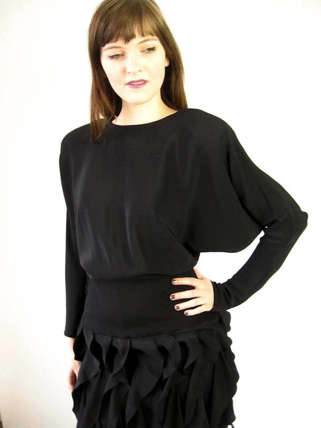 80s Avant Garde Cocktail Dress Salsa Dance Dress Vintage Little Black ...