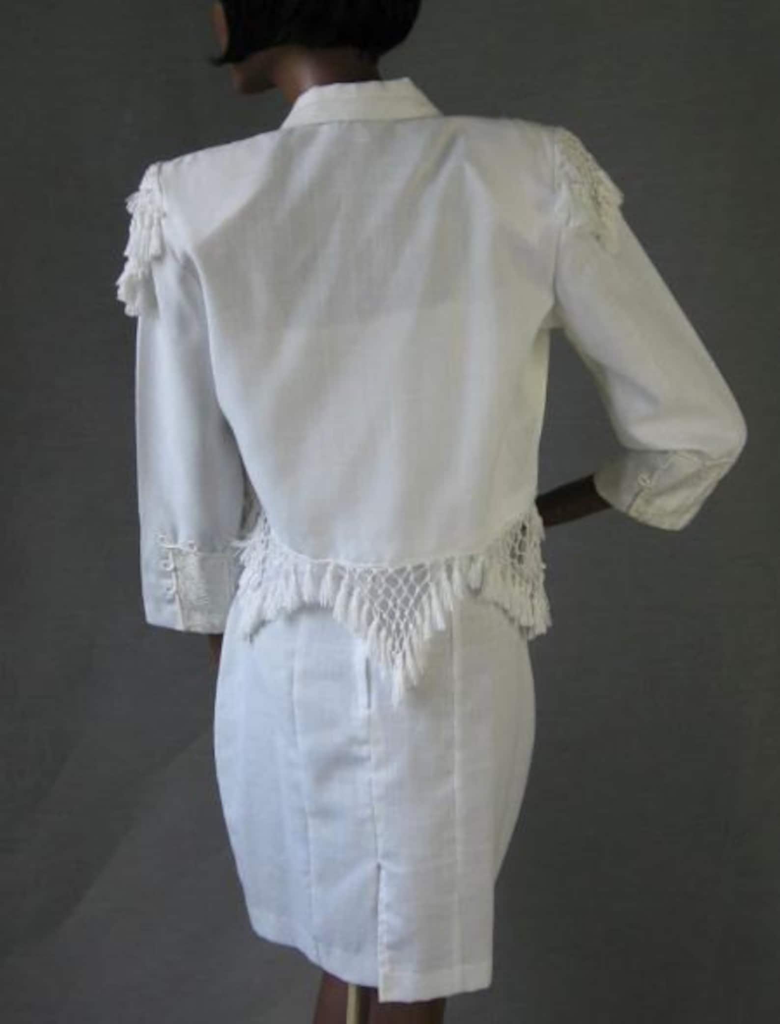 80s Vintage Jacket High Waist Skirt and Midriff Top Extreme - Etsy