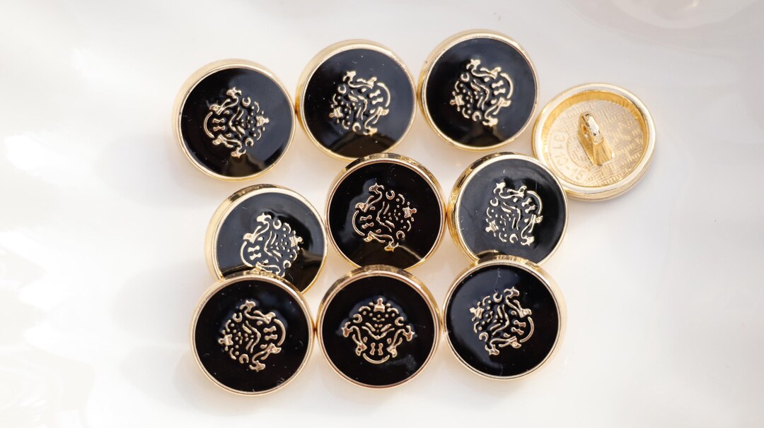 10 PC 15mm Gold Metal Buttons for Clothing Men Coat Jacket Blazer ...