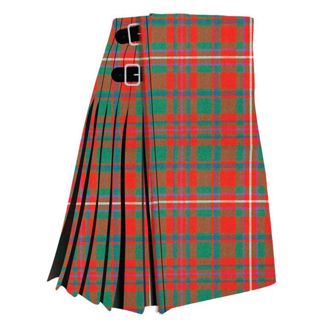 Scottish Handmade Mackinnon Red Ancient Tartan Kilt - Men's Scottish ...