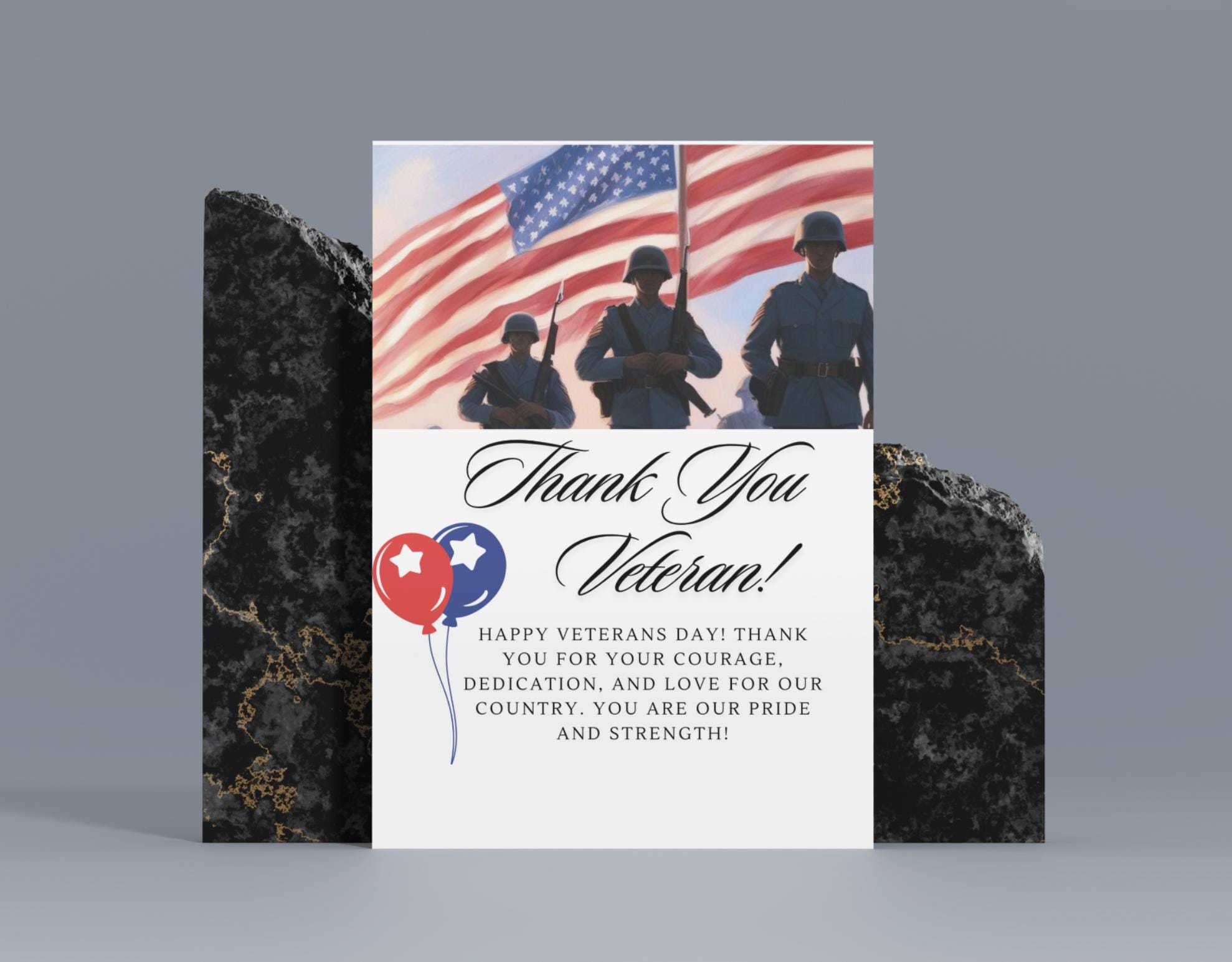 Printable Veterans Day Card, Digital Printable, Thank You Veterans Day ...