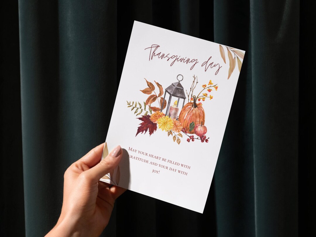 Editable Thanksgiving Card, Happy Thanksgiving Digital Card, Simple ...