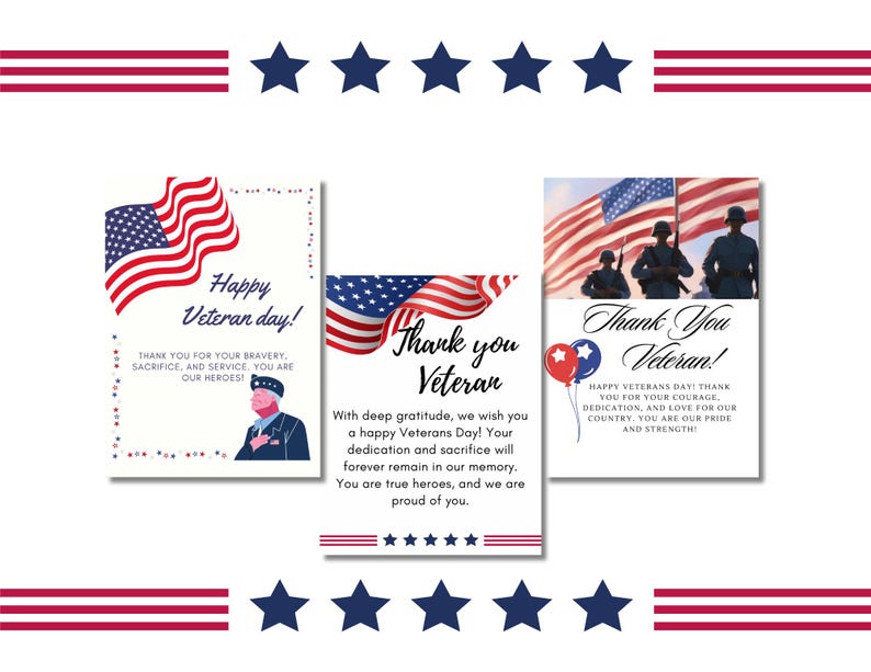 Printable Veterans Day Card, Digital Printable, Thank You Veterans Day ...