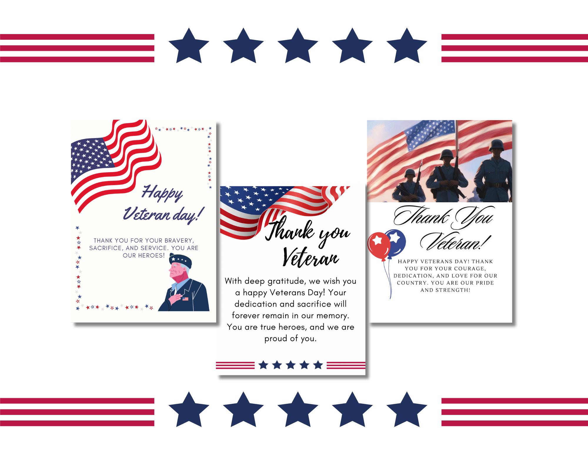 Printable Veterans Day Card, Digital Printable, Thank You Veterans Day ...