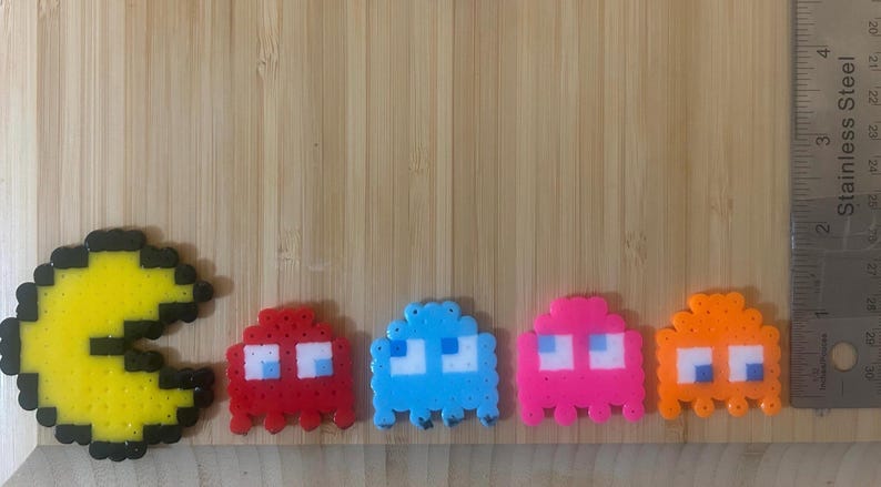 Pac-man & Ghosts Magnet 5 Patterns Set - Etsy