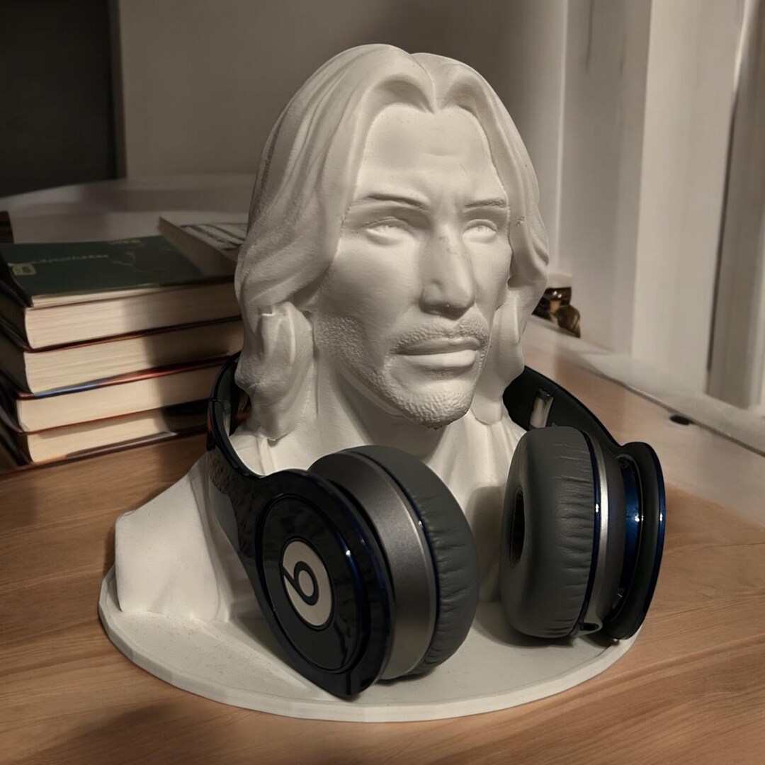 Keanu Reeves Headbust Headphone Holder - Cyberpunk Johnny Silverhand ...