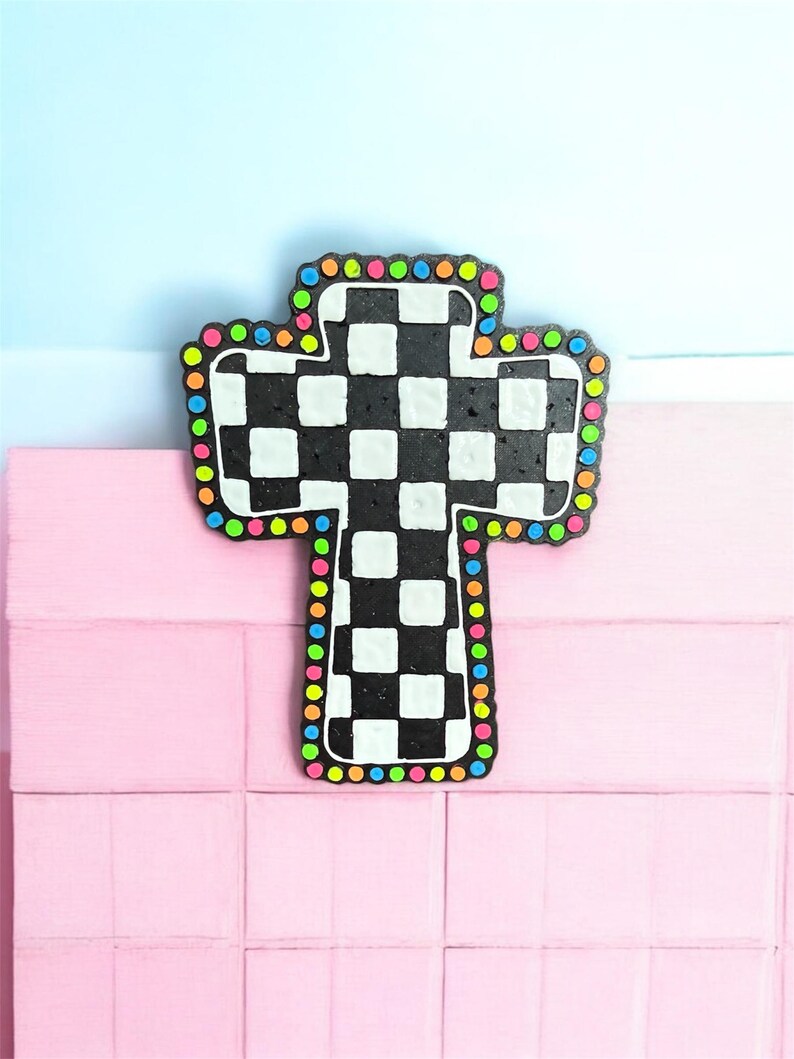 Checkered Cross - Etsy