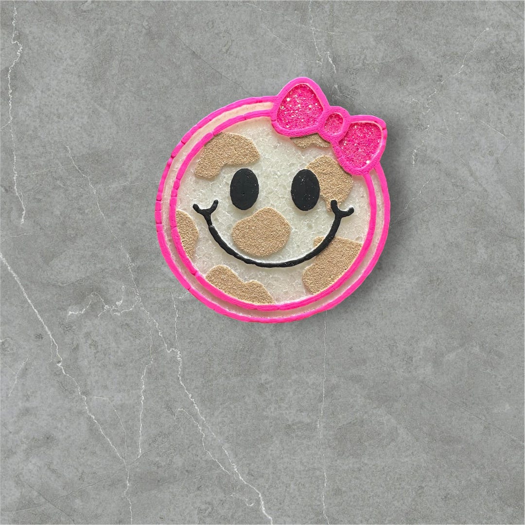 Cute Cow Smiley With Bow - Etsy