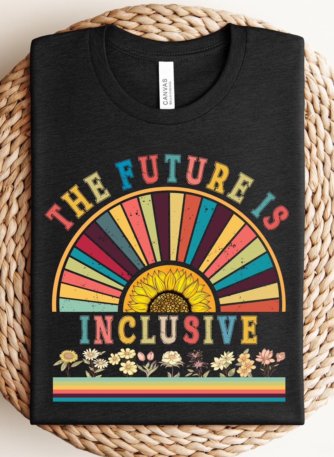 The Future is Inclusive Retro Rainbow T-shirt, LGBTQ+ Shirt, DEI Shirt ...