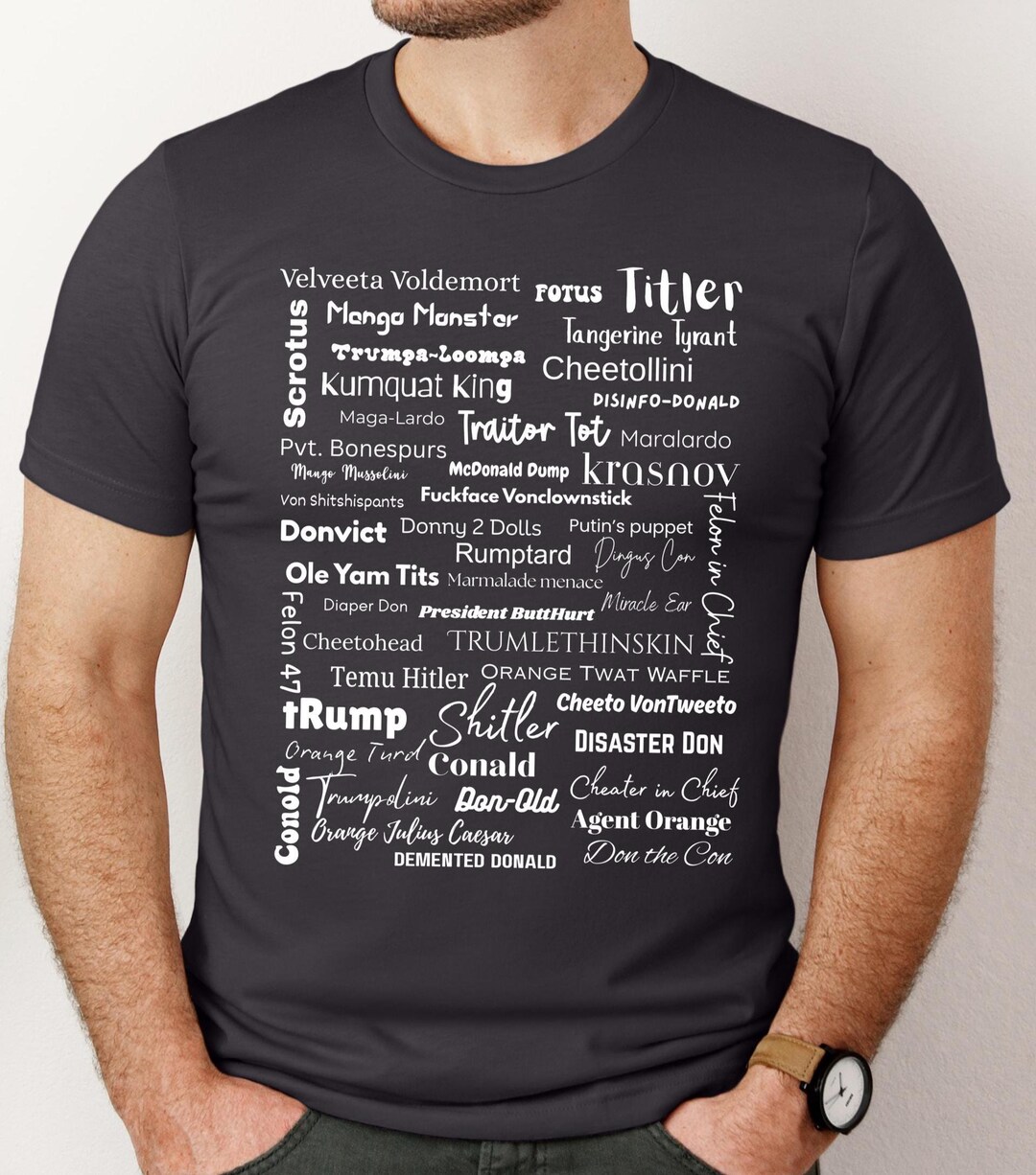 Funny Anti-trump Nickname Collage Shirt, Anti-fascist Shirt, Anti-maga ...