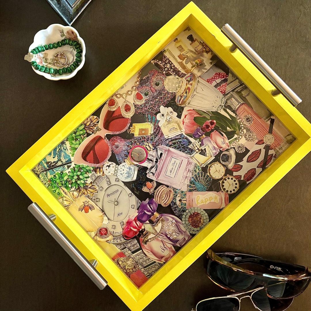 Handmade Glam Vanity Tray | Glitter Resin Jewelry & Perfume Organizer ...