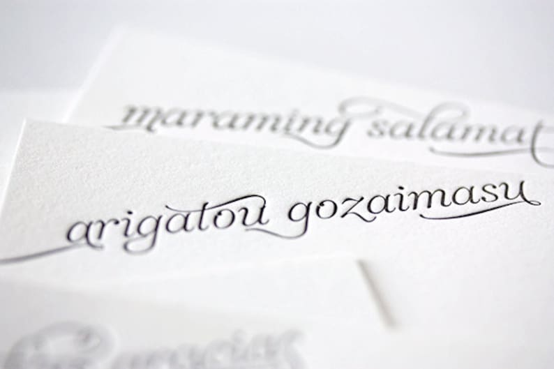 Arigatou Gozaimasu | Letterpress Thank You Cards in Japanese - Etsy