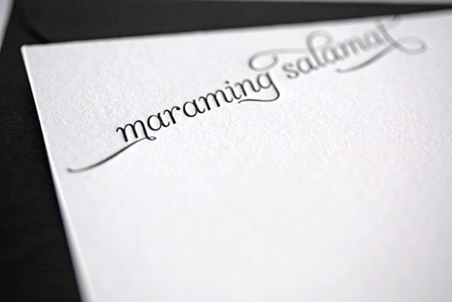 Maraming Salamat | Letterpress Thank You Cards in Tagalog - Etsy Canada