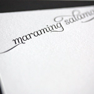 Maraming Salamat | Letterpress Thank You Cards in Tagalog - Etsy