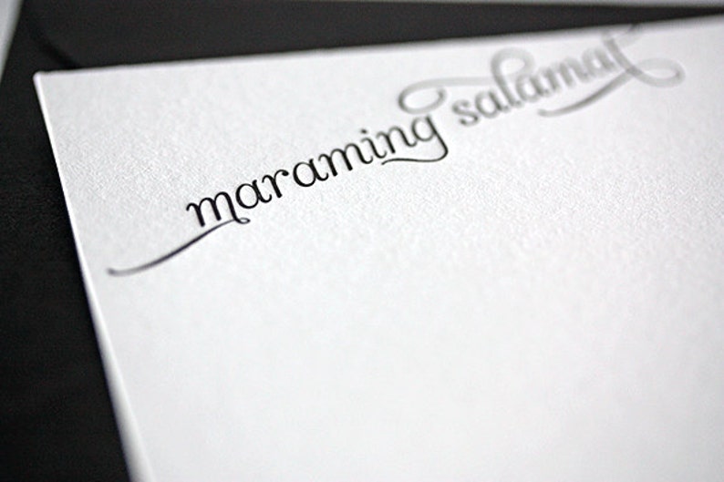 Maraming Salamat | Letterpress Thank You Cards in Tagalog - Etsy