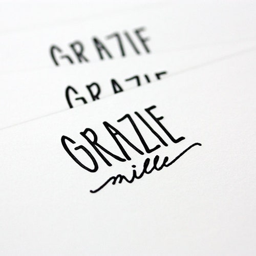 Grazie Mille Letterpress Thank You Cards in Italian - Etsy