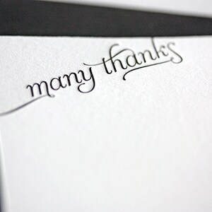 Many Thanks | Letterpress Thank You Cards - Etsy
