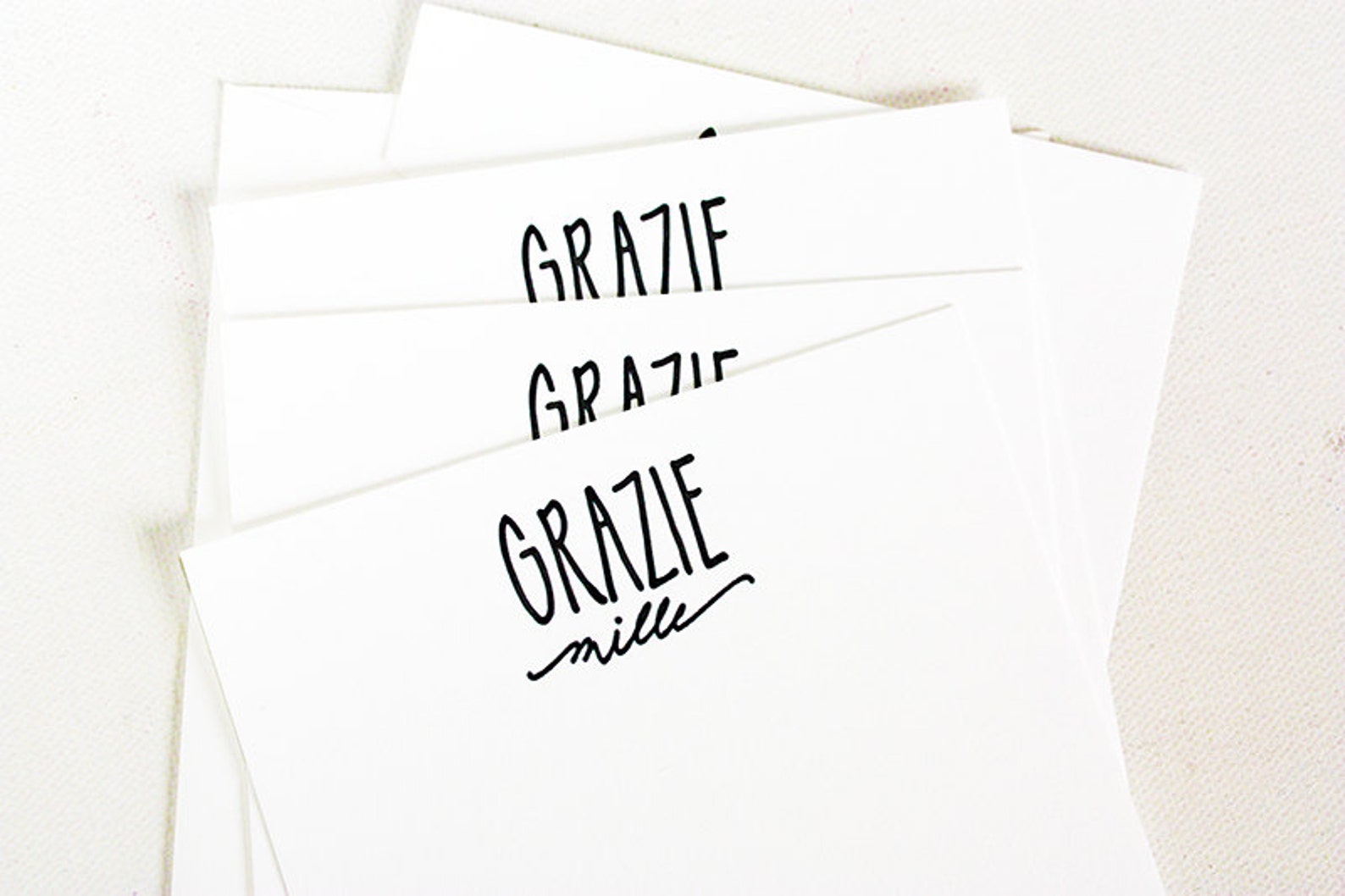 Letterpress Grazie Mille Cards - Etsy