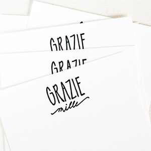 Letterpress Grazie Mille Cards - Etsy