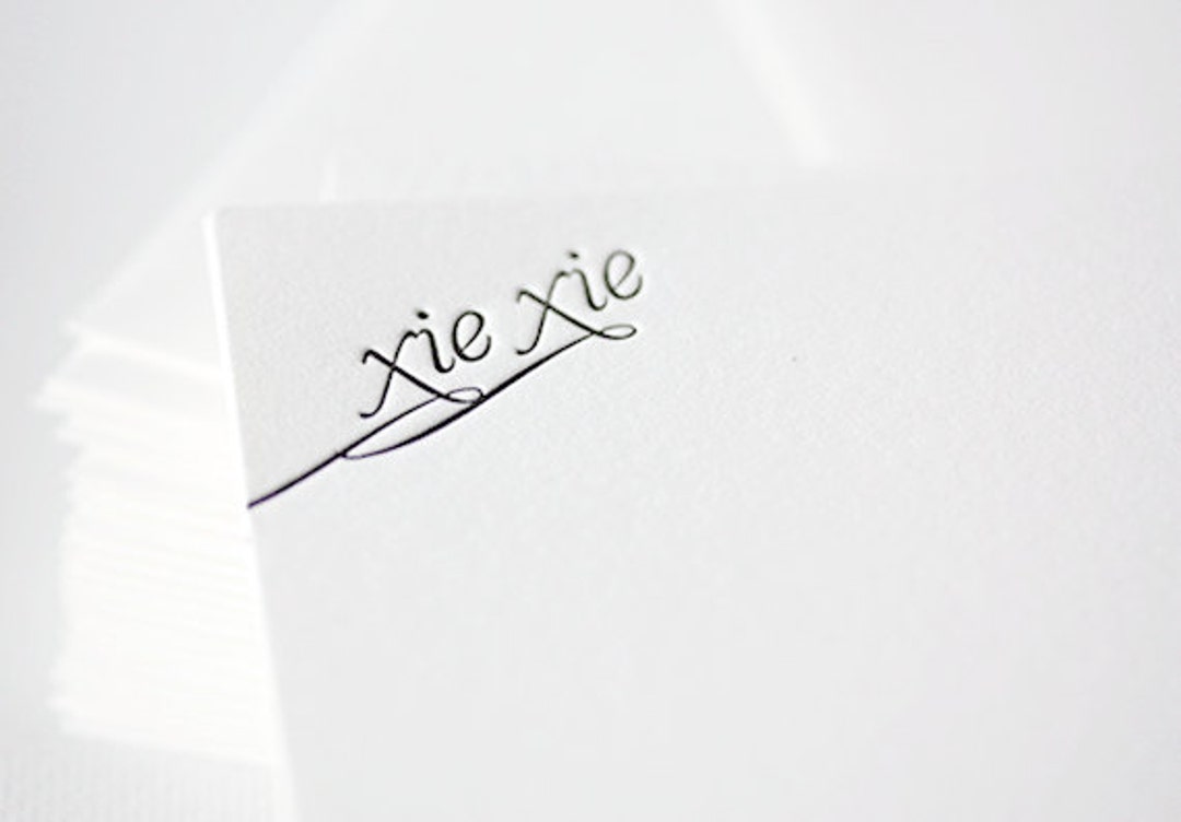 Xie Xie | Letterpress Thank You Cards in Chinese - Etsy