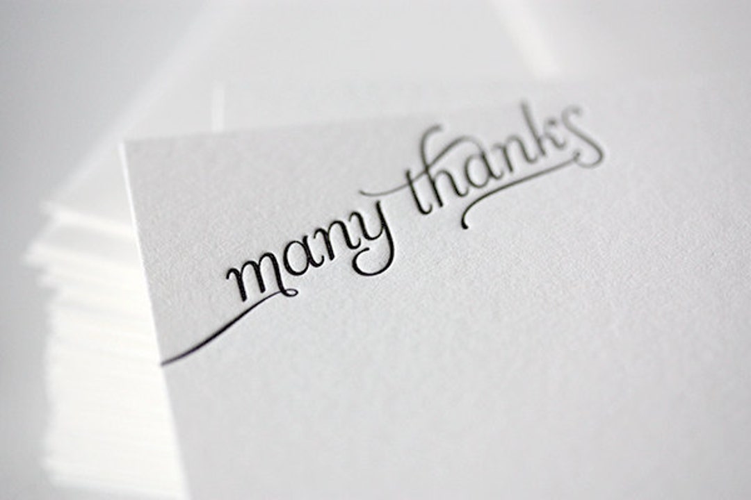Many Thanks Letterpress Thank You Cards - Etsy