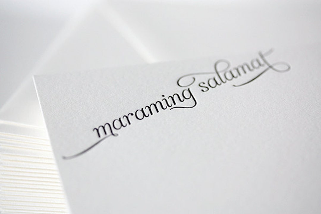 Maraming Salamat | Letterpress Thank You Cards in Tagalog - Etsy