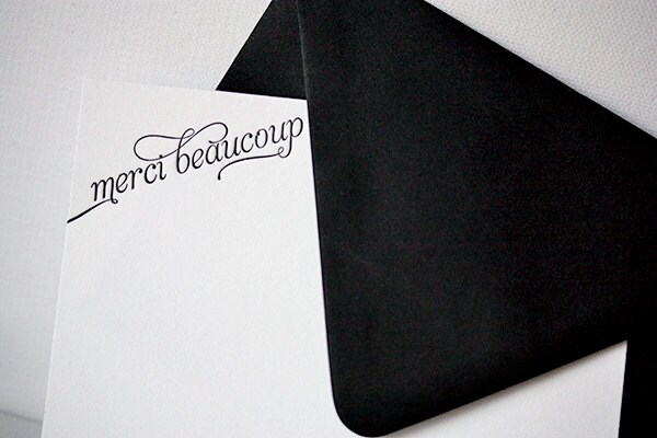 Merci Beaucoup Letterpress Thank You Cards in French - Etsy