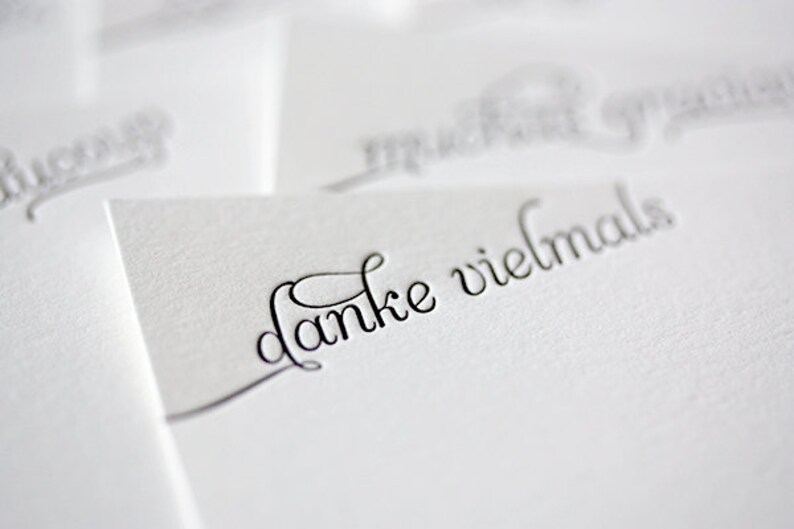 Danke Vielmals - Letterpress Thank You Cards in German - Etsy