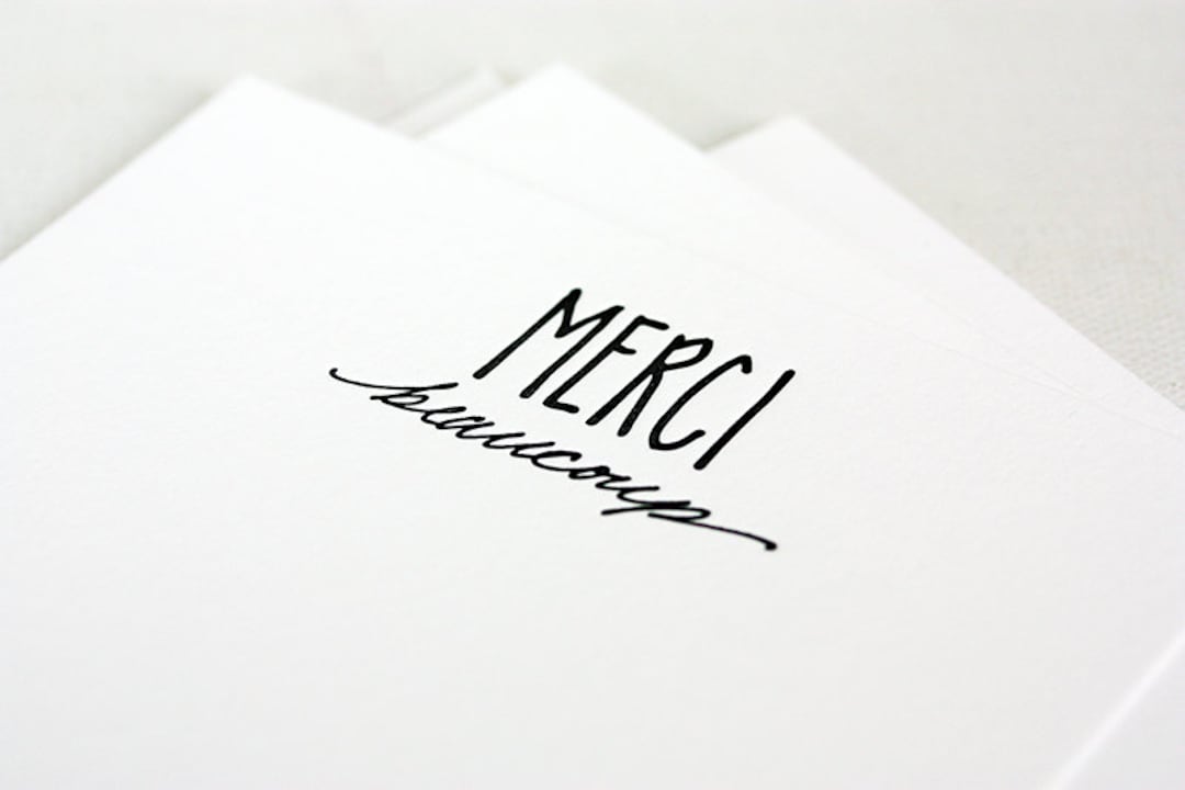 Merci Beaucoup | Hand Lettered + Letterpress Printed Thank You Cards in ...