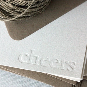 Cheers | Letterpress Boxed Notecards | Blind Impression - Etsy