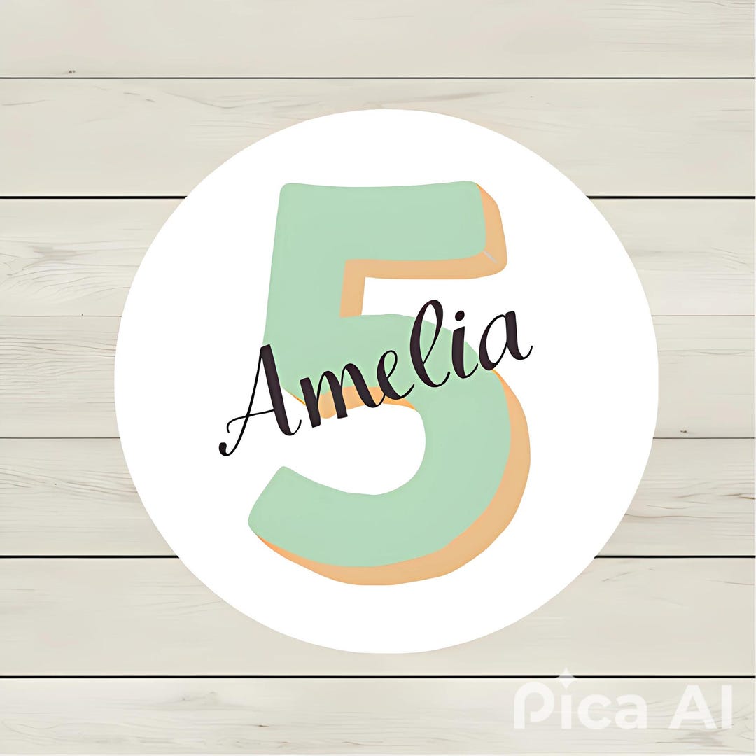 Kids Birthday Sticker Personalised Name & Age Birthday Stickers ...