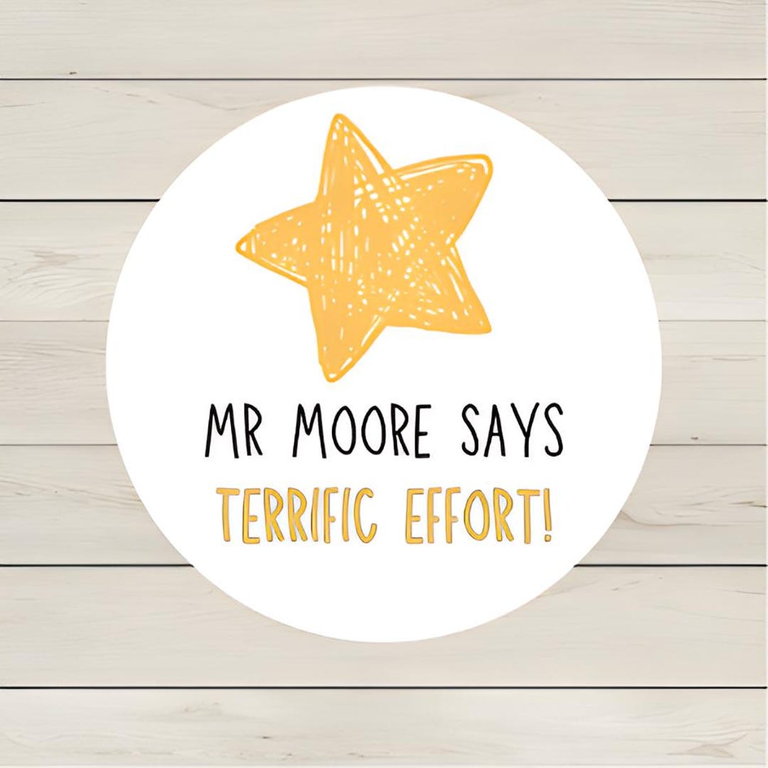 Personalised Teacher Stickers Well Done Stickers Gold Star Teacher ...