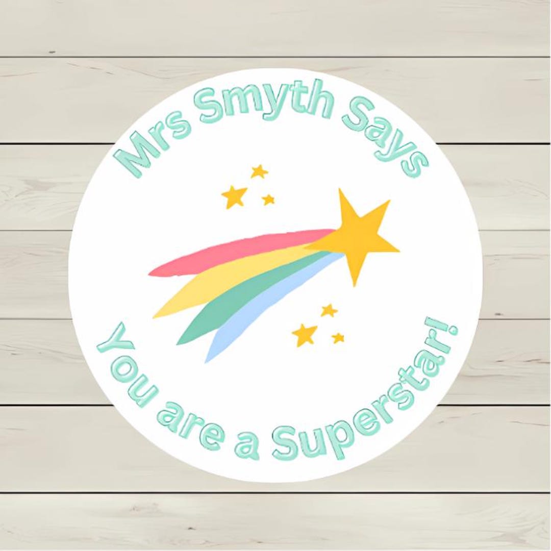 Personalized Teacher Reward Stickers – Star Merit, Student Praise ...