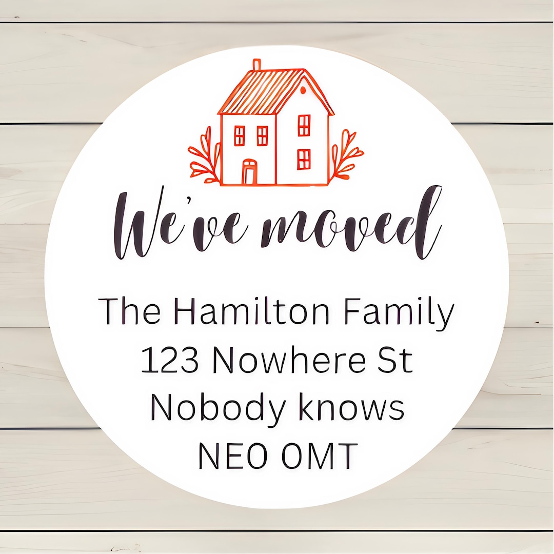 We've Moved Stickers | New Address Label | Return Address | Custom ...