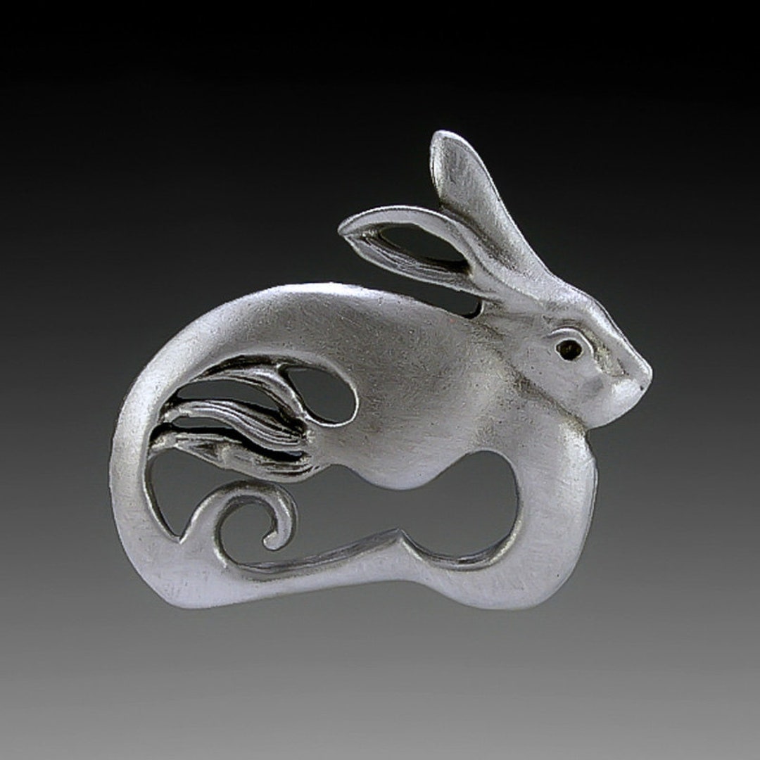 Arctic Hare Pin, Pewter, Tac Backs, Pewter Jewelry, Rabbit Jewelry ...