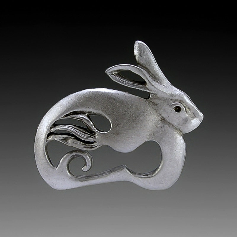 Hare Pin - Etsy UK