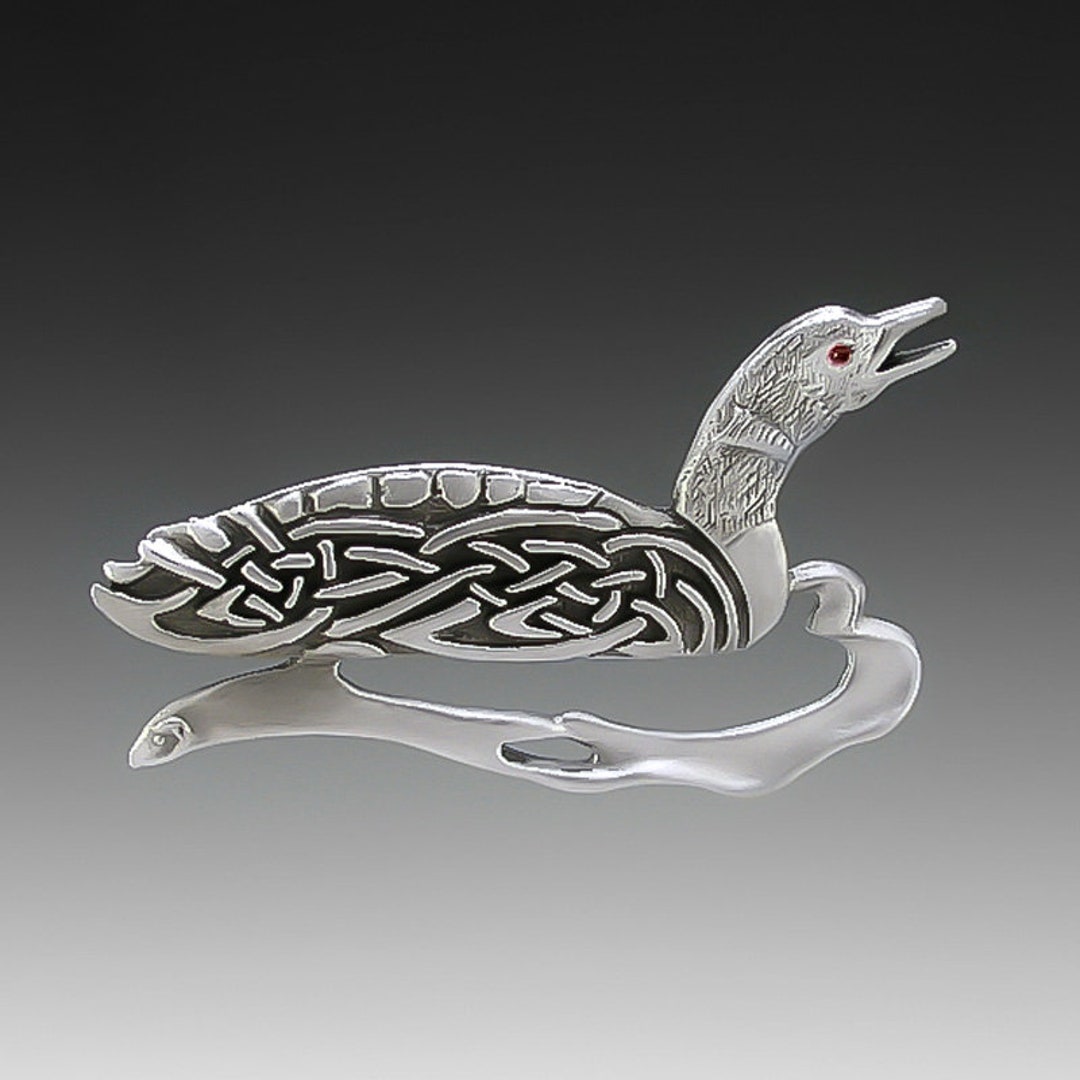 Loon Pin, Pewter, Tac Backs Resin Enamel, Loon Spirit Pin, Loon Jewelry ...