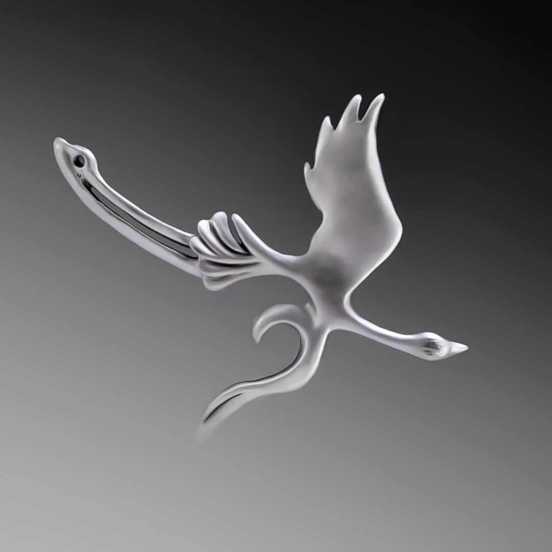 Crane Spirit Pin, Pewter, Tack Backs, Sandhill Crane, Bird Jewelry ...